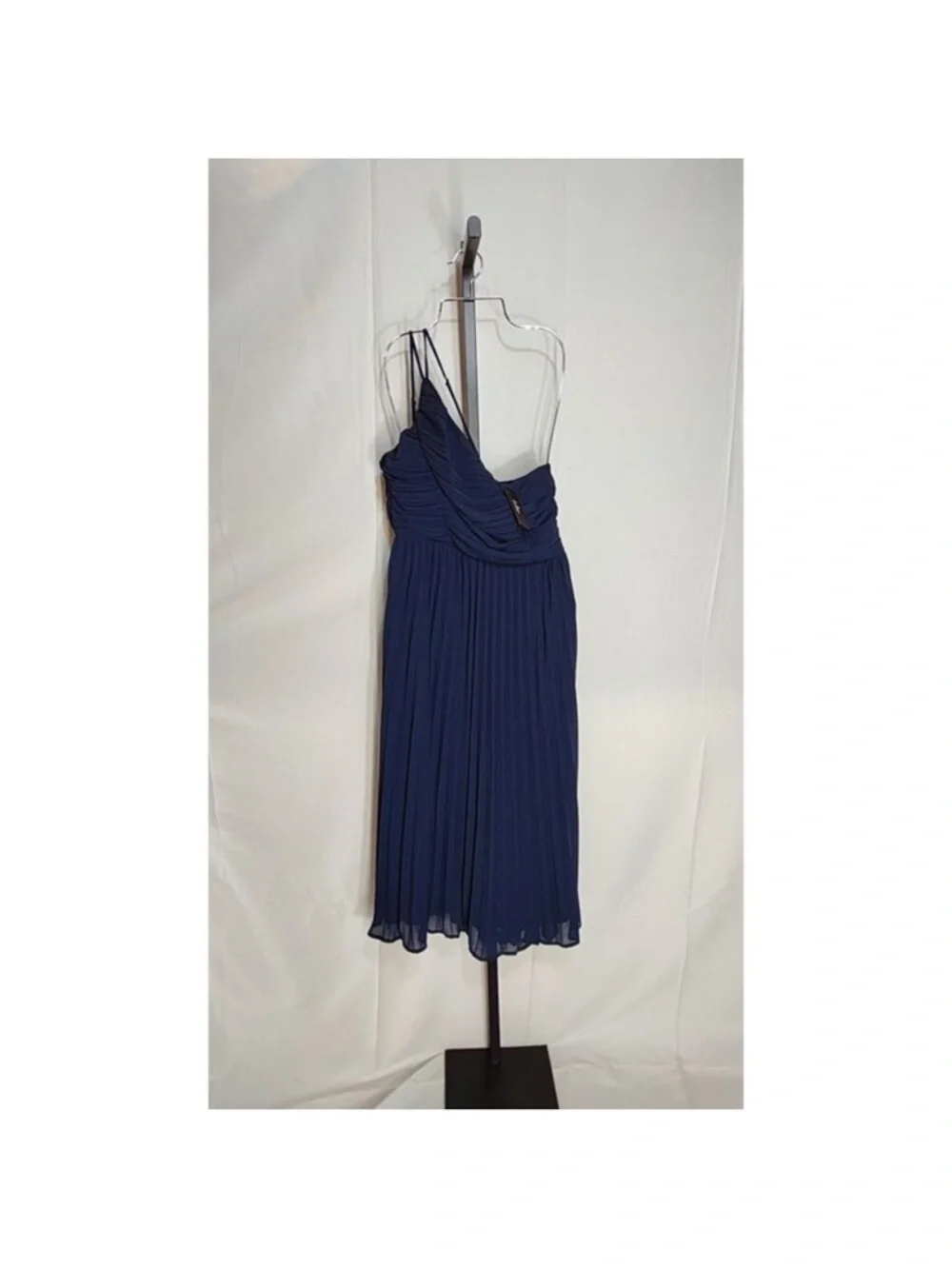 Lulus | Dresses | Lulus Wondrous Muse Navy Blue Pleated Oneshoulder ...